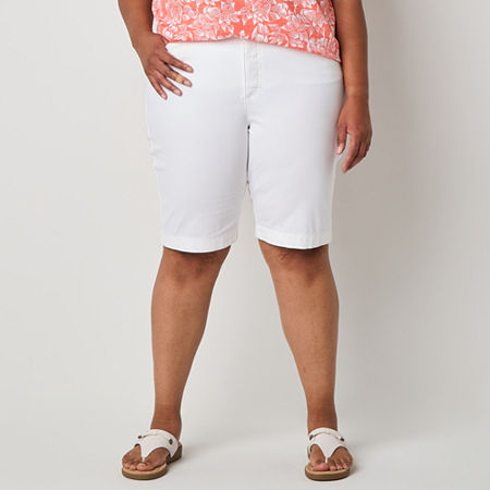 Click here for St. Johns Bay Womens 11 1/2 Mid Rise Plus Bermuda... prices