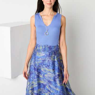 Worthington Womens Split Crew Neck Sleeveless Tank Top - JCPenney