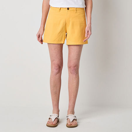 Click here for St. Johns Bay Womens 5 Mid Rise Chino Short  8  Ye... prices