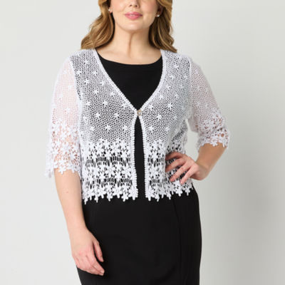 Rabbit Rabbit Rabbit Design Womens V Neck 3/4 Sleeve Shrug Plus, Color ...