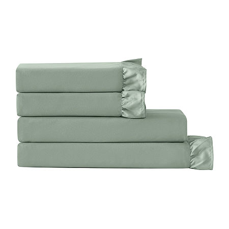 Click here for Truly Soft Solid Ruffle Sheet Set  One Size  Green prices