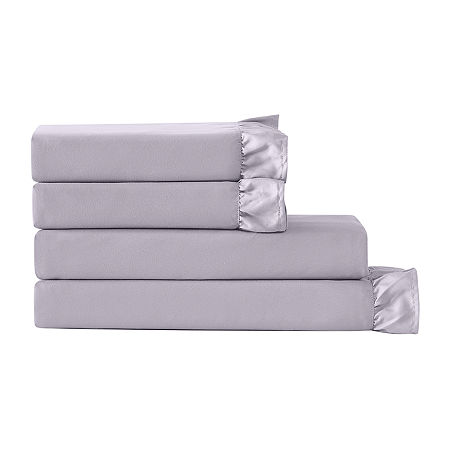 Click here for Truly Soft Solid Ruffle Sheet Set  One Size  Purpl... prices
