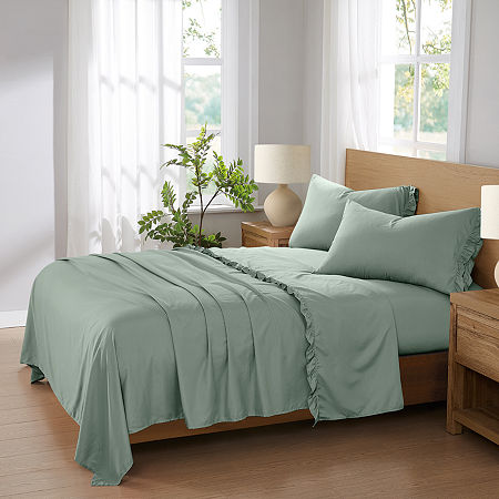 Click here for Truly Soft Solid Ruffle Sheet Set  One Size  Green prices