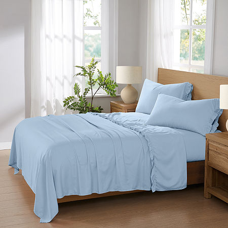 Click here for Truly Soft Solid Ruffle Sheet Set  One Size  Blue prices