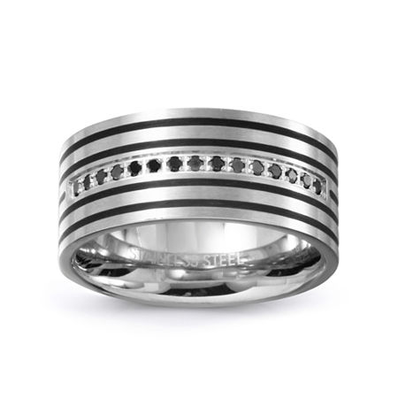Click here for Mens 10MM 1/8 CT. T.W. Natural Black Diamond Stain... prices