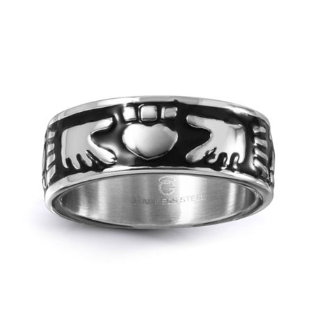 Click here for Mens 9M Stainless Steel Claddagh Wedding Band  8 prices