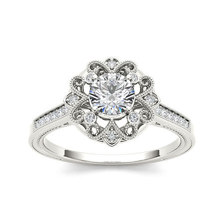 Click here for 1/2 CT.T.W. Natural Diamond 14K White Gold Engagem... prices