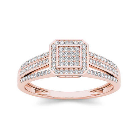 Click here for 1/4 CT.T.W. Natural Diamond 10K Rose Gold Engageme... prices