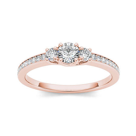 Click here for 1/2 CT.T.W. Natural Diamond 14K Rose Gold 3-Stone... prices