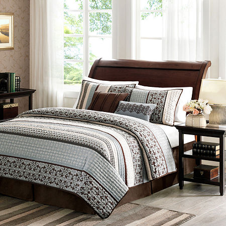 Madison Park Princeton 5-Pc. Quilt Set  Full/Queen - Blue