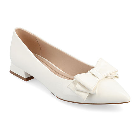 Click here for Journee Collection Womens Ophelia Bow Low Block He... prices