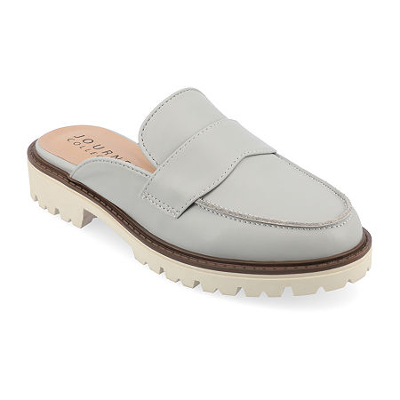 Journee Collection Womens Miycah Slip On Mule Flats - Gray