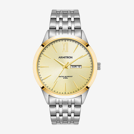 Armitron Mens Silver Tone Stainless Steel Bracelet Watch 20/5491chtt  One Size