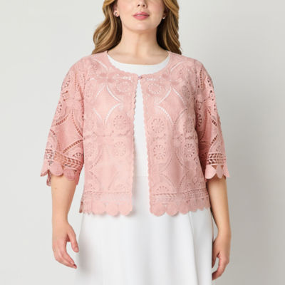 Rabbit Rabbit Rabbit Design Womens Round Neck 3/4 Sleeve Shrug Plus ...