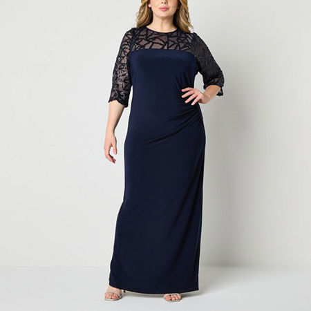 Click here for Brianna Milay Womens 3/4 Sleeve Beaded Fitted Gown... prices