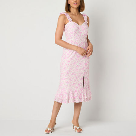 Click here for Ronni Nicole Womens Sleeveless Floral Midi Petite... prices