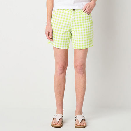 Click here for St. Johns Bay Womens 7 Mid Rise Chino Short  6  Gr... prices