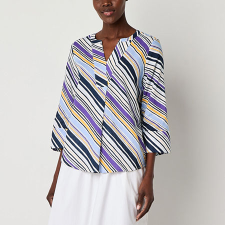 Click here for Liz Claiborne Womens V Neck 3/4 Sleeve Blouse  Med... prices