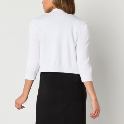 Perceptions Womens 3/4 Sleeve Shrug, Color: White - JCPenney