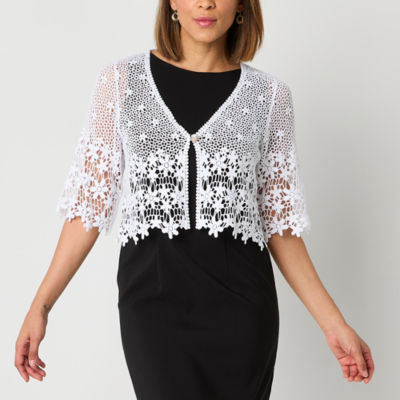 Rabbit Rabbit Rabbit Design Womens V Neck Short Sleeve Floral Shrug ...