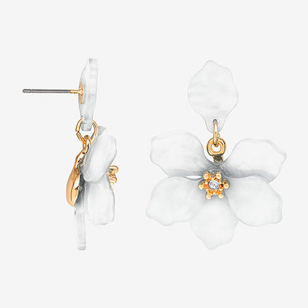 Click here for Bijoux Bar Delicates Womens Glass Flower Drop Earr... prices