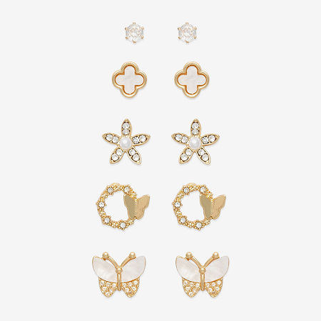 Click here for Mixit Stud Womens Cubic Zirconia Butterfly Flower... prices