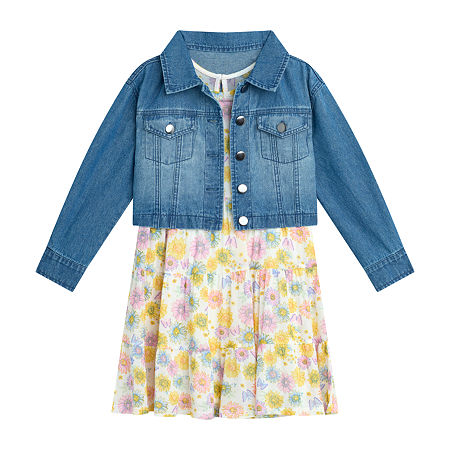 Click here for by&by girl Little Girls Cap Floral 2-pc. Dress Set... prices