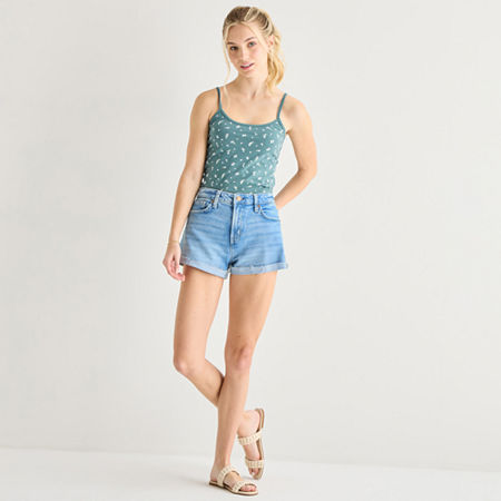 Click here for Arizona High Rise Juniors Plus Denim Short  22  Bl... prices