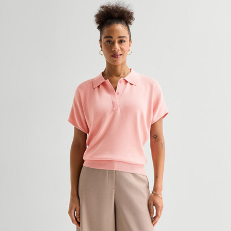 Click here for Worthington Womens Short Sleeve Polo Sweater  Smal... prices