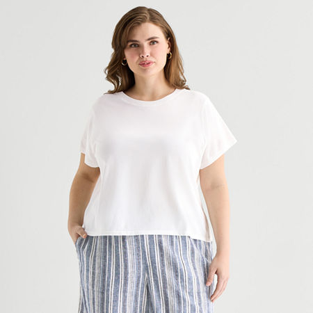 Click here for a.n.a Womens Plus Crew Neck Short Sleeve Tank Top... prices