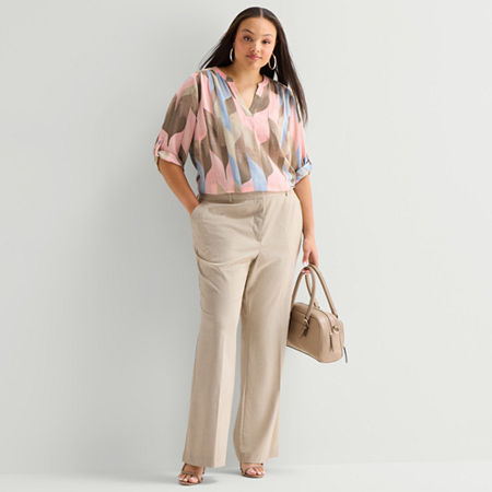 Click here for Worthington Womens Plus Flare High Rise Trouser  1... prices