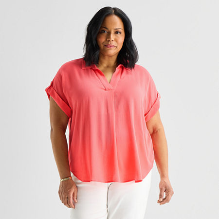 Click here for Liz Claiborne Womens Plus Blouse  1x  Pink prices