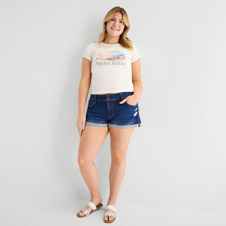 Click here for Arizona Womens Low Rise Juniors Plus Denim Short... prices