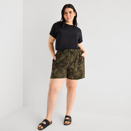 Click here for a.n.a Womens High Rise Plus Pull-On Short  5x  Gre... prices