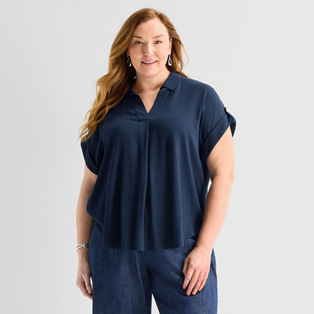 Click here for Liz Claiborne Womens Plus Blouse  1x  Blue prices