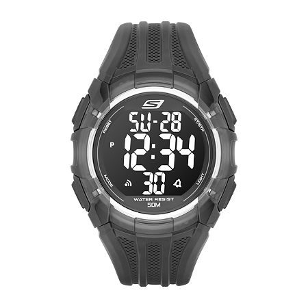 Skechers Mens El Porto Digital Polyurethane Strap Watch 45.5mm - Grey
