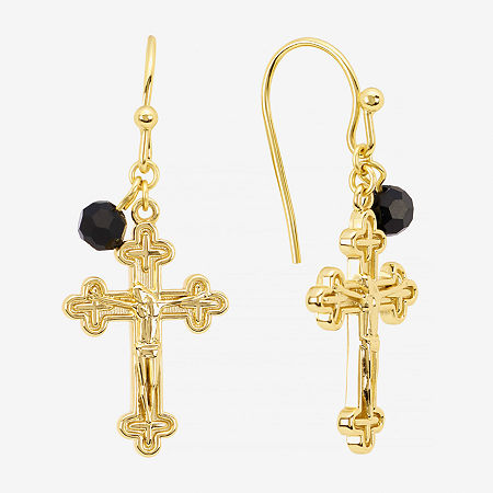 Click here for Silver Reflections Womens Black Crystal 14K Gold O... prices