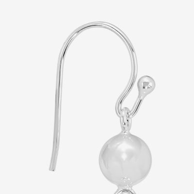 Silver Reflections Womens Pure Silver Over Brass Ball Drop Earrings, Color: No Clr - JCPenney