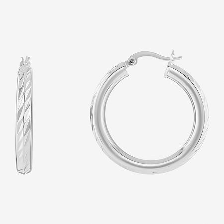 Click here for Silver Reflections Womens 30mm Hoop Earrings  One... prices