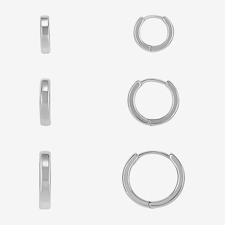 Click here for Silver Reflections Womens 3 Pair Earring Set  One... prices