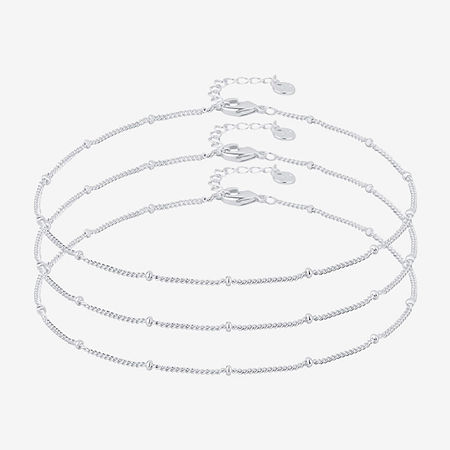 Click here for Silver Reflections Womens 10 Inch Solid Bead Ankle... prices