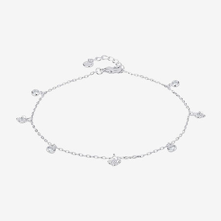 Click here for Silver Reflections Womens 10 Inch Solid Link Flowe... prices