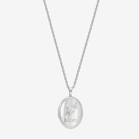 Click here for Mom Womens Sterling Silver 18 Inch Locket Necklace... prices