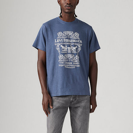 Levis Mens Relaxed-Fit Logo Graphic T-Shirts - Vintage Indigo