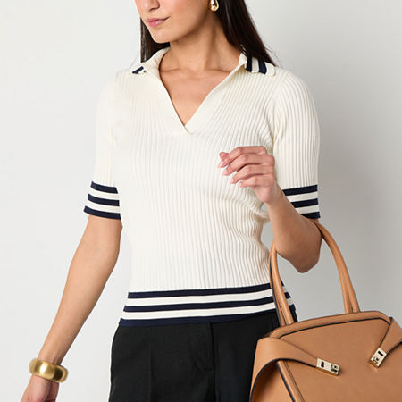 Click here for Worthington Womens Short Sleeve Striped Pullover S... prices