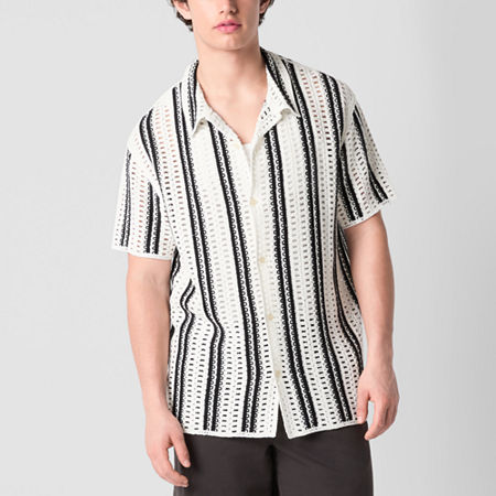 Click here for Arizona Mens Short Sleeve Button Front Sweater  La... prices