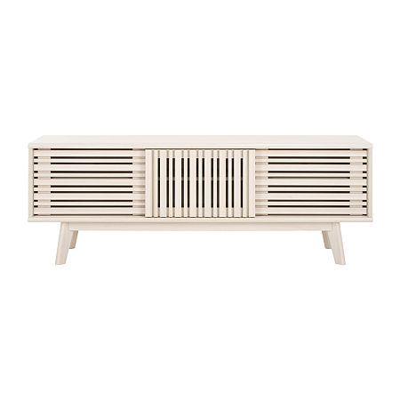 Click here for Esma 3 Door Media Stand - Bleached white prices