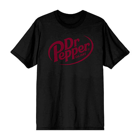 Dr. Pepper Big & Tall Est. 1885 Maroon Logo Black Graphic Tee-4XL - Black