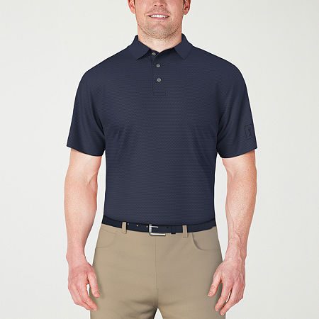 Pga Tour Mens Micro-Jacquard Polo Shirt - Peacoat