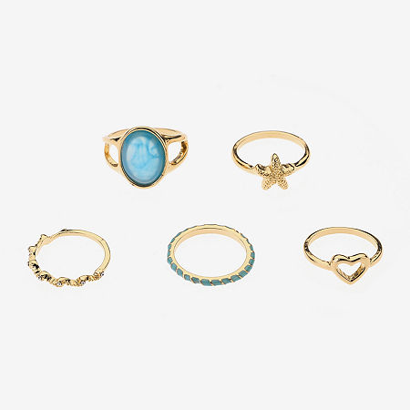 Click here for Arizona Womens Glass Ring Set  One Size  Blue prices